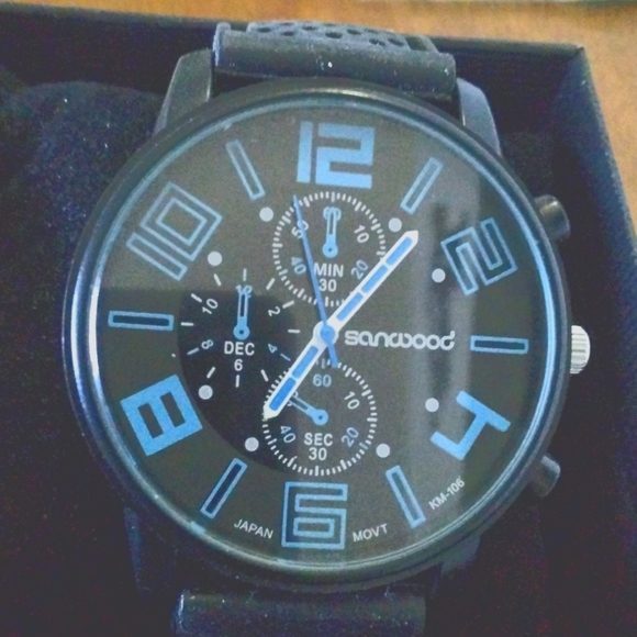 SANWOOD | Accessories | New Sanwood Black Face Chronigraph Watch | Poshmark